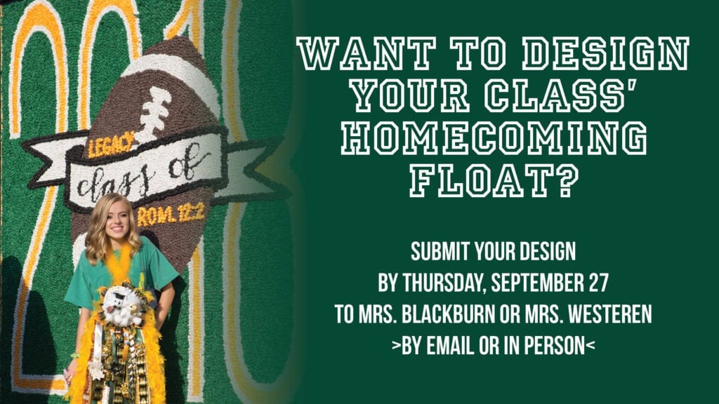Want to Design a Float for HOCO? - Legacy Christian Academy